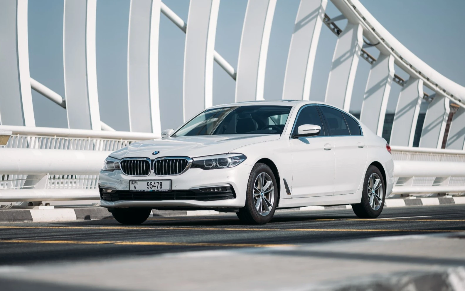 White BMW 520i Series 2020 - Rental in Dubai